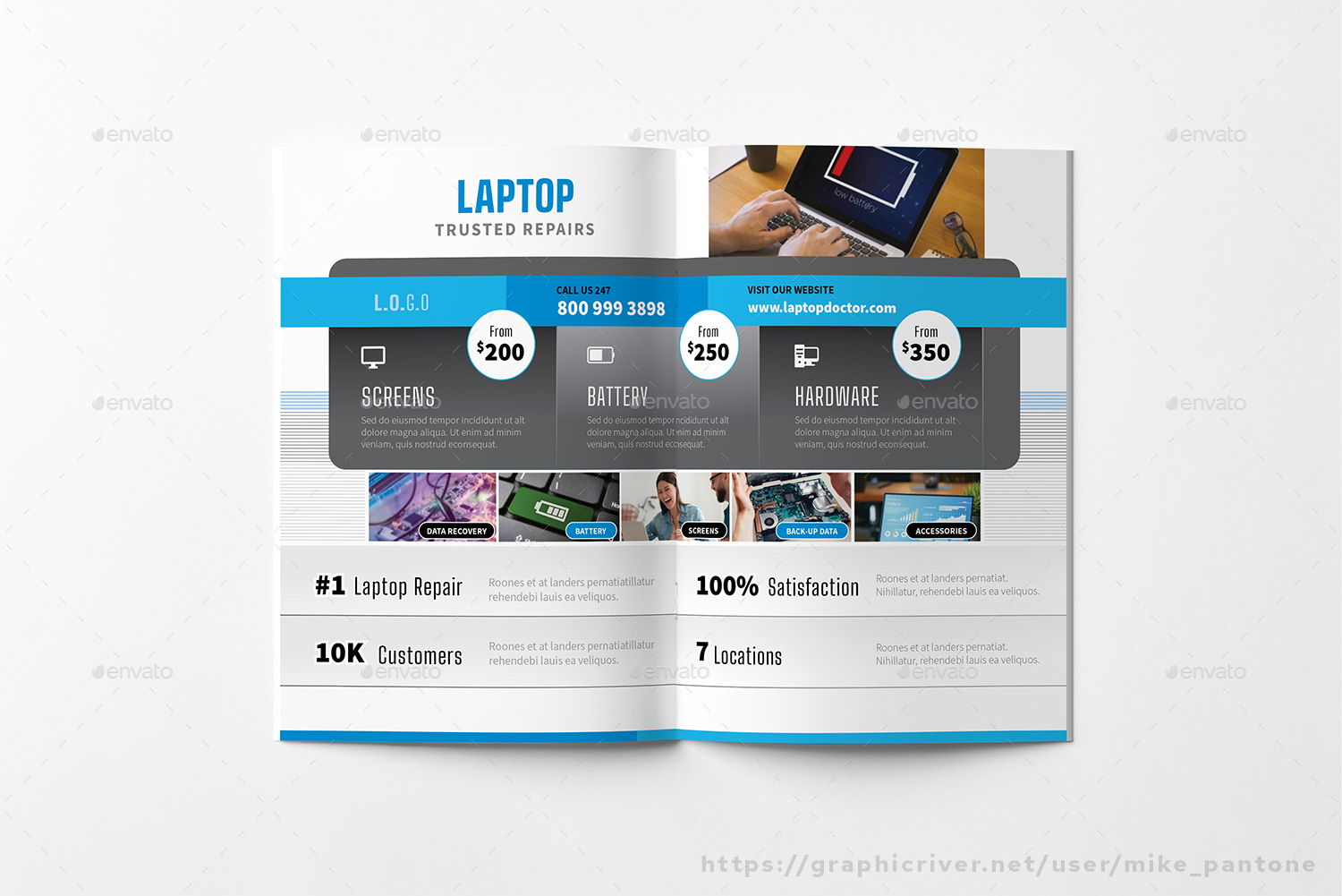 Laptop Repair Shop Information Booklet, Print Templates | GraphicRiver