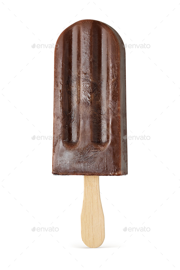 Brown chocolate popsicle ice cream isolated on white. Stock Photo by ...