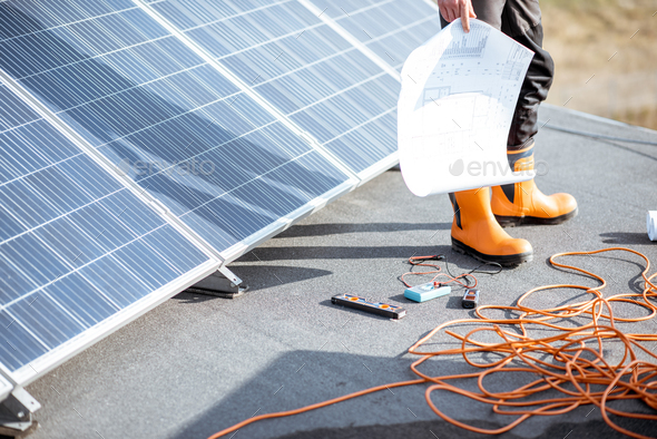 Working tools for installing solar panels Stock Photo by RossHelen