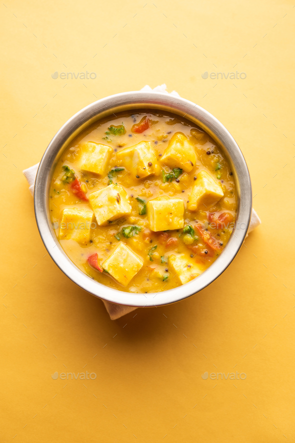 Butter dal fry paneer masala is an indian food recipe served in a bowl ...