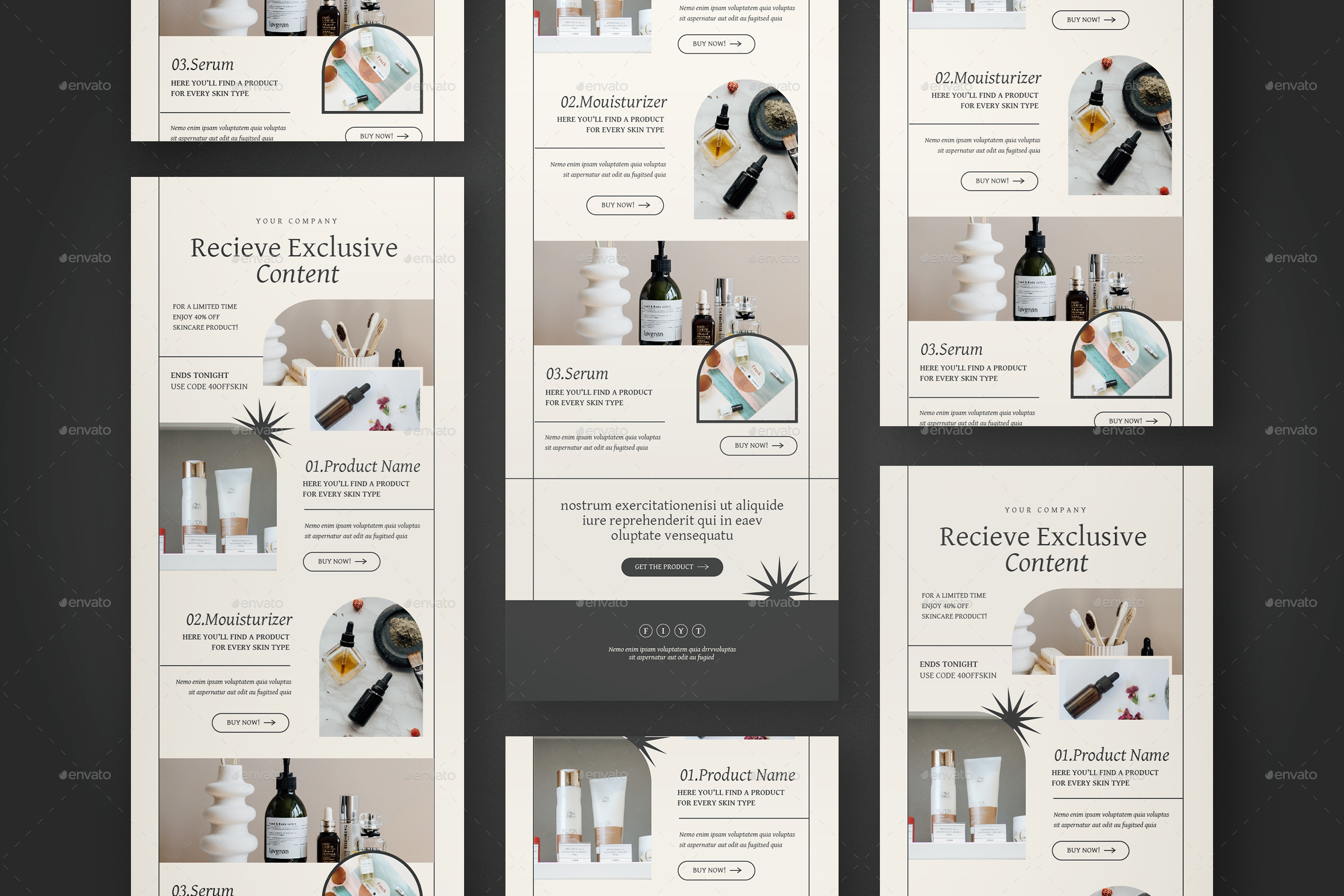 Skincare Email Newsletter, Web Elements | GraphicRiver