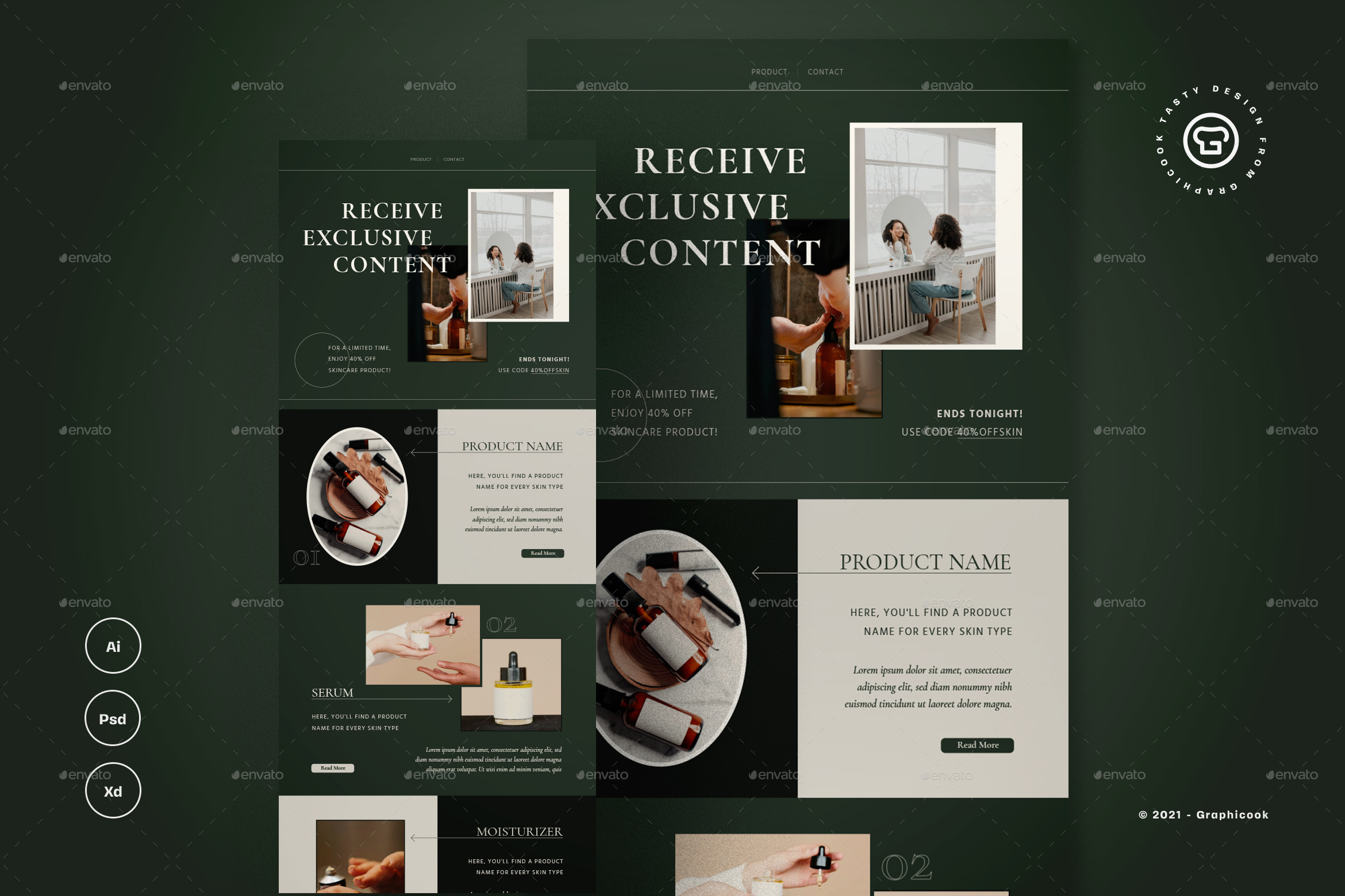 Skincare Email Newsletter, Web Elements | GraphicRiver