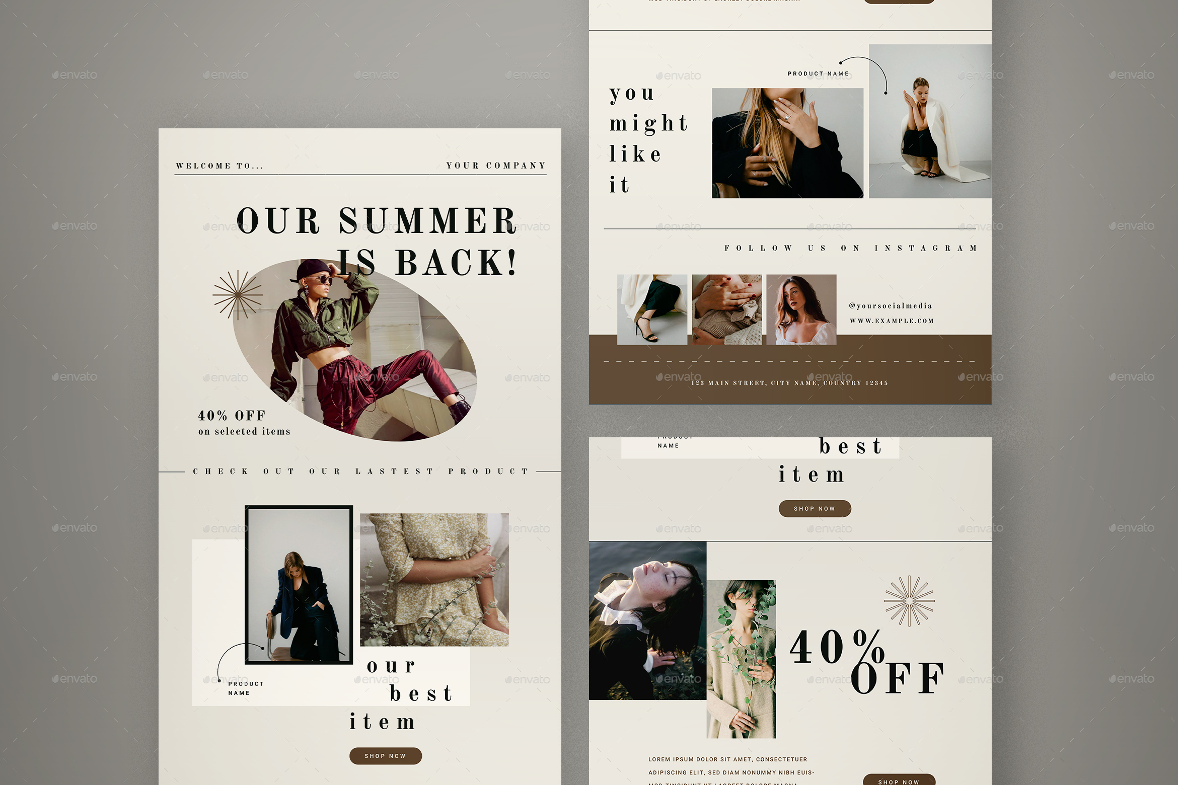 Summer Fashion Email Newsletter, Web Elements | GraphicRiver