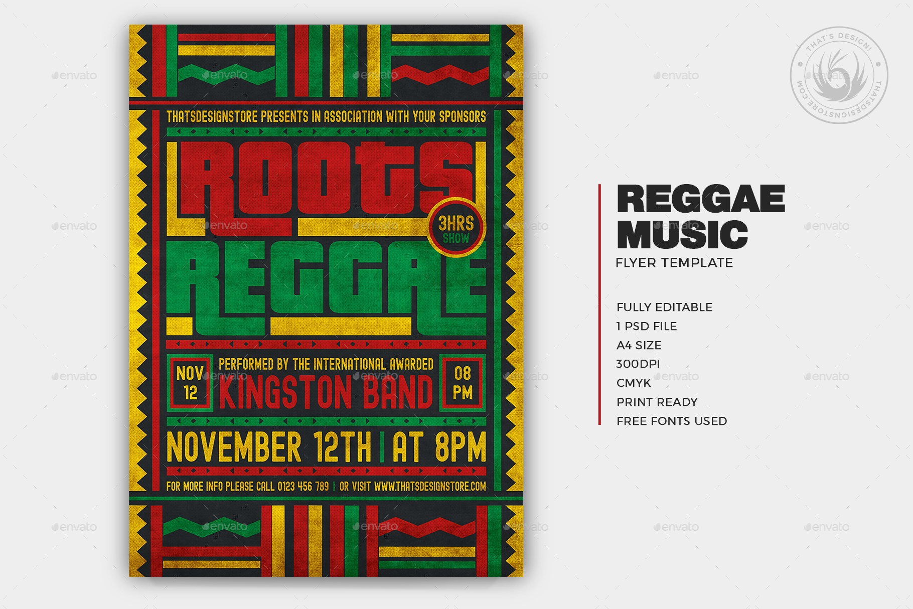 Reggae Music Flyer Template V4, Print Templates | GraphicRiver