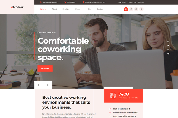 Codesk - Coworking Space Elementor Template Kit by themesflat | ThemeForest