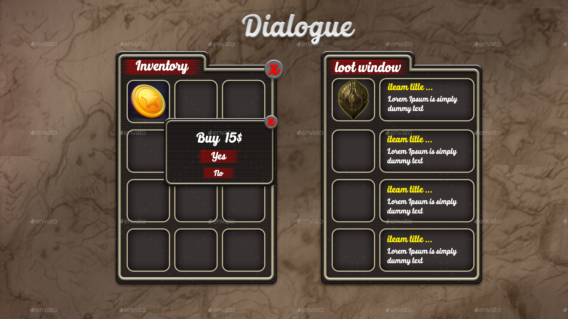 RPG-MMO-Game UI-kit, Game Assets | GraphicRiver