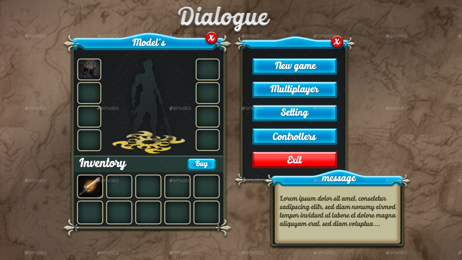 RPG-MMO-Game UI-kit, Game Assets | GraphicRiver
