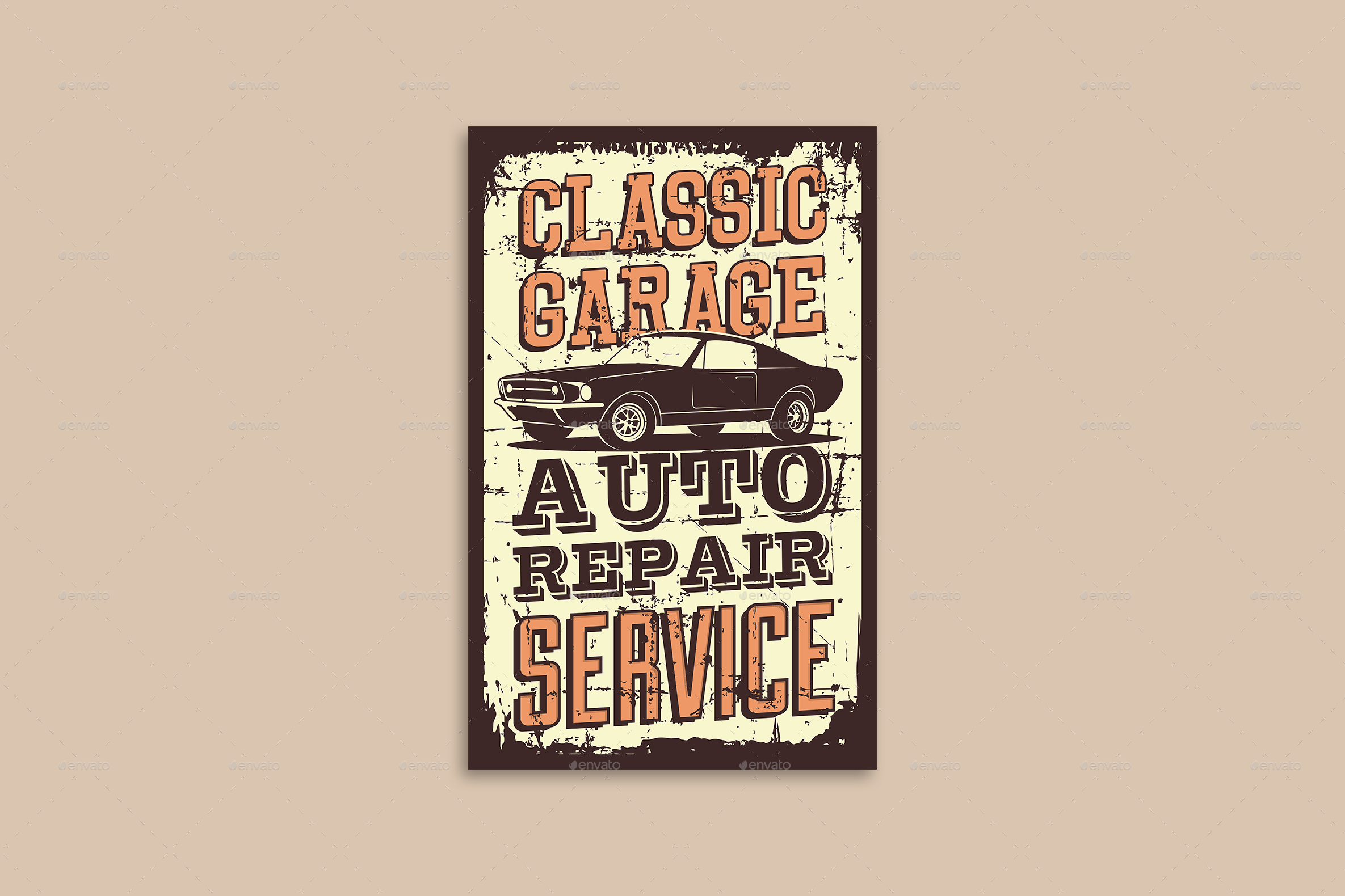 Retro Classic Car Service Sign Poster, Vectors | GraphicRiver