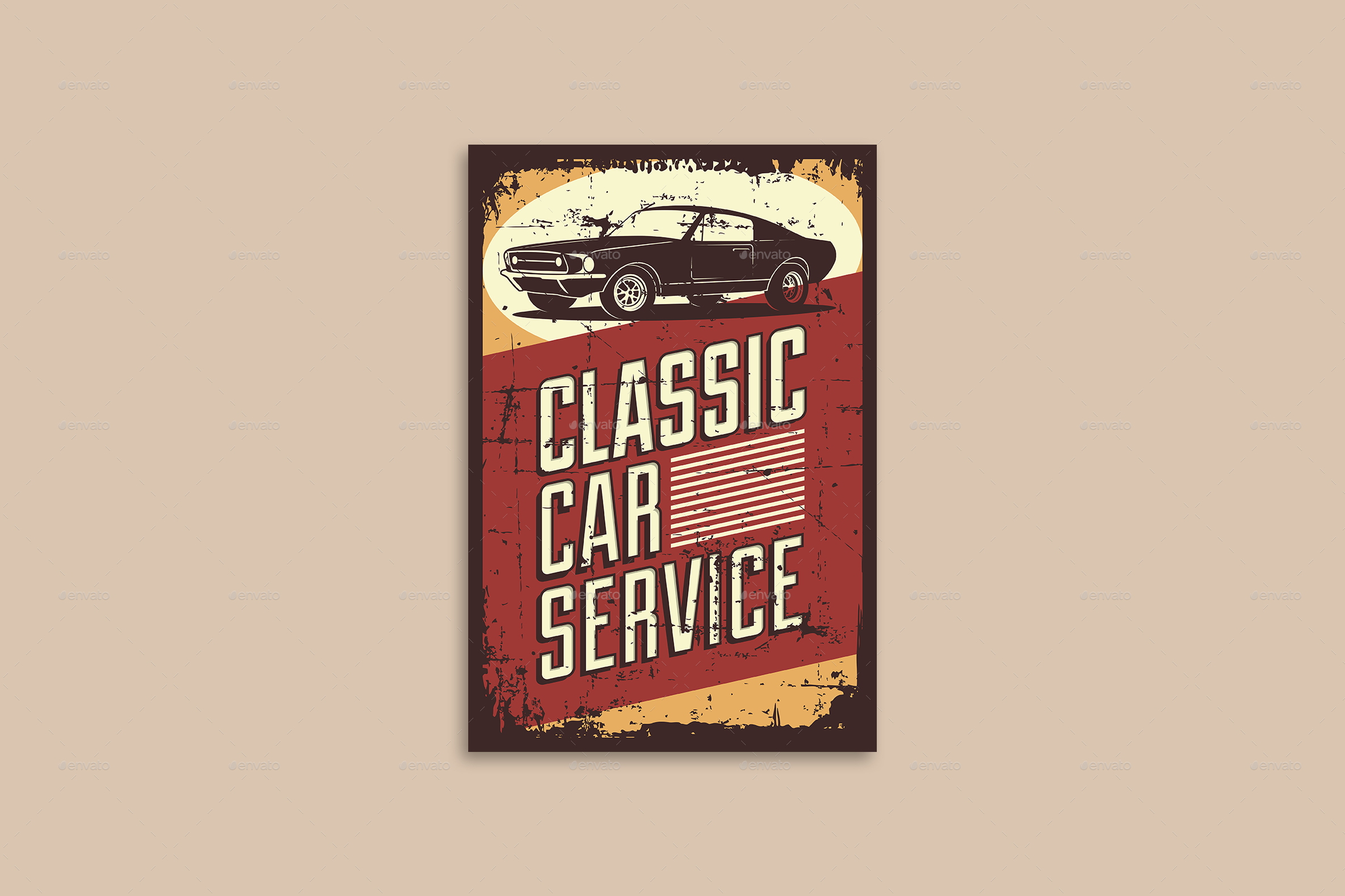 Retro Classic Car Service Sign Poster, Vectors | GraphicRiver