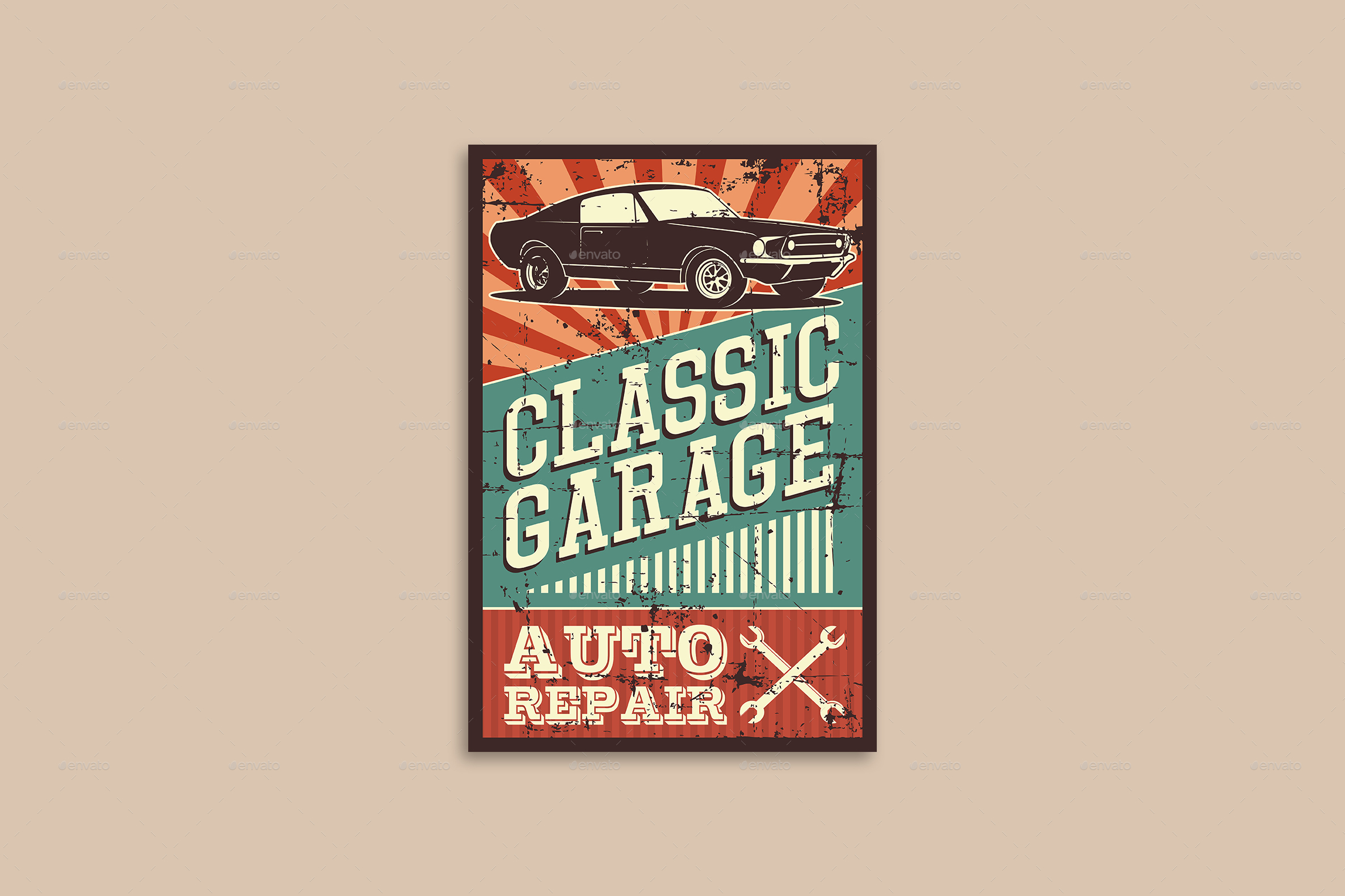 Retro Classic Car Service Sign Poster, Vectors | GraphicRiver