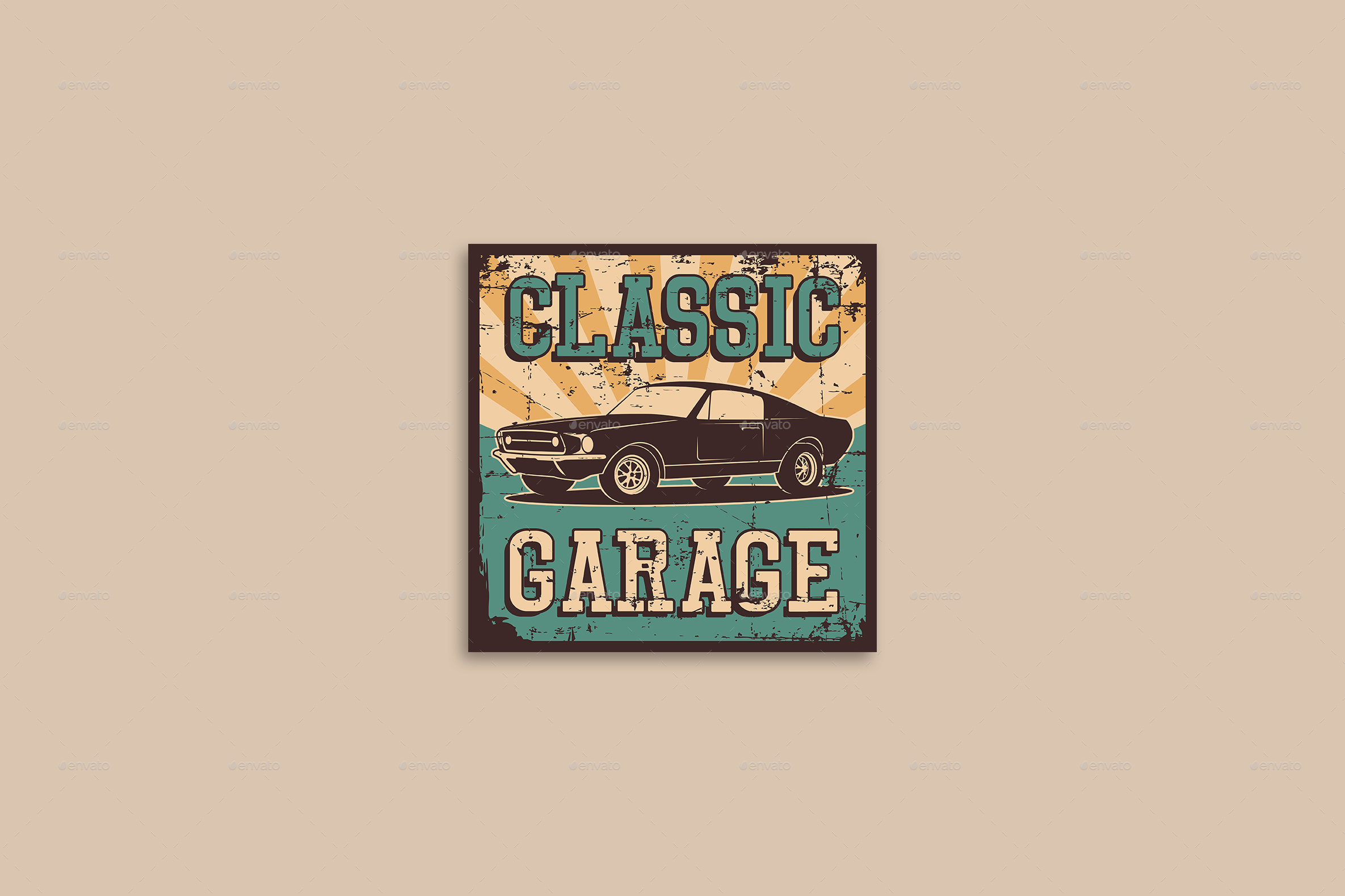 Retro Classic Car Service Sign Poster, Vectors | GraphicRiver