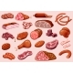 Meat and Sausages Butchery Shop Food Products Set, Vectors | GraphicRiver
