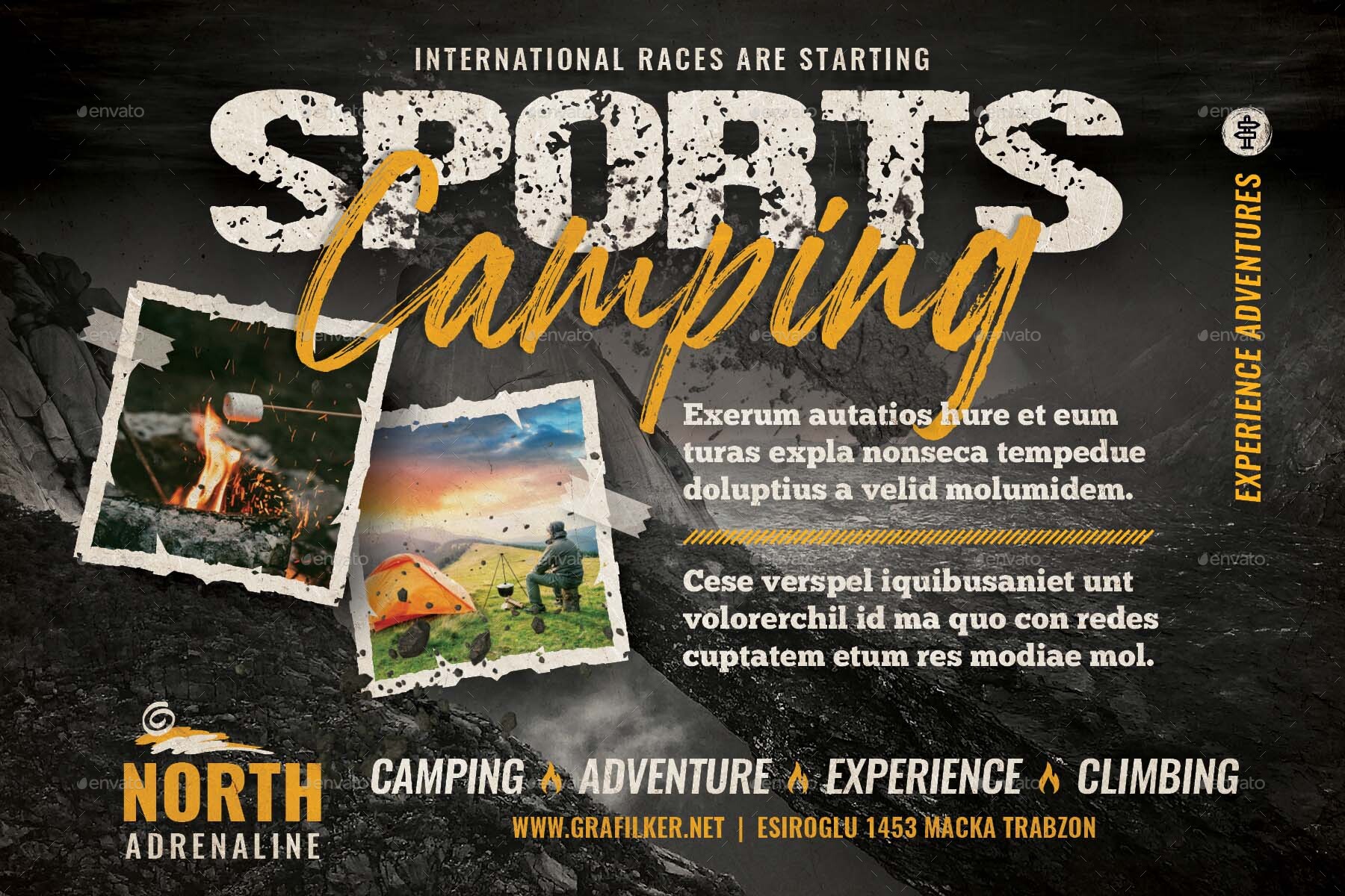 Camping Adventure Postcard Templates, Print Templates | GraphicRiver
