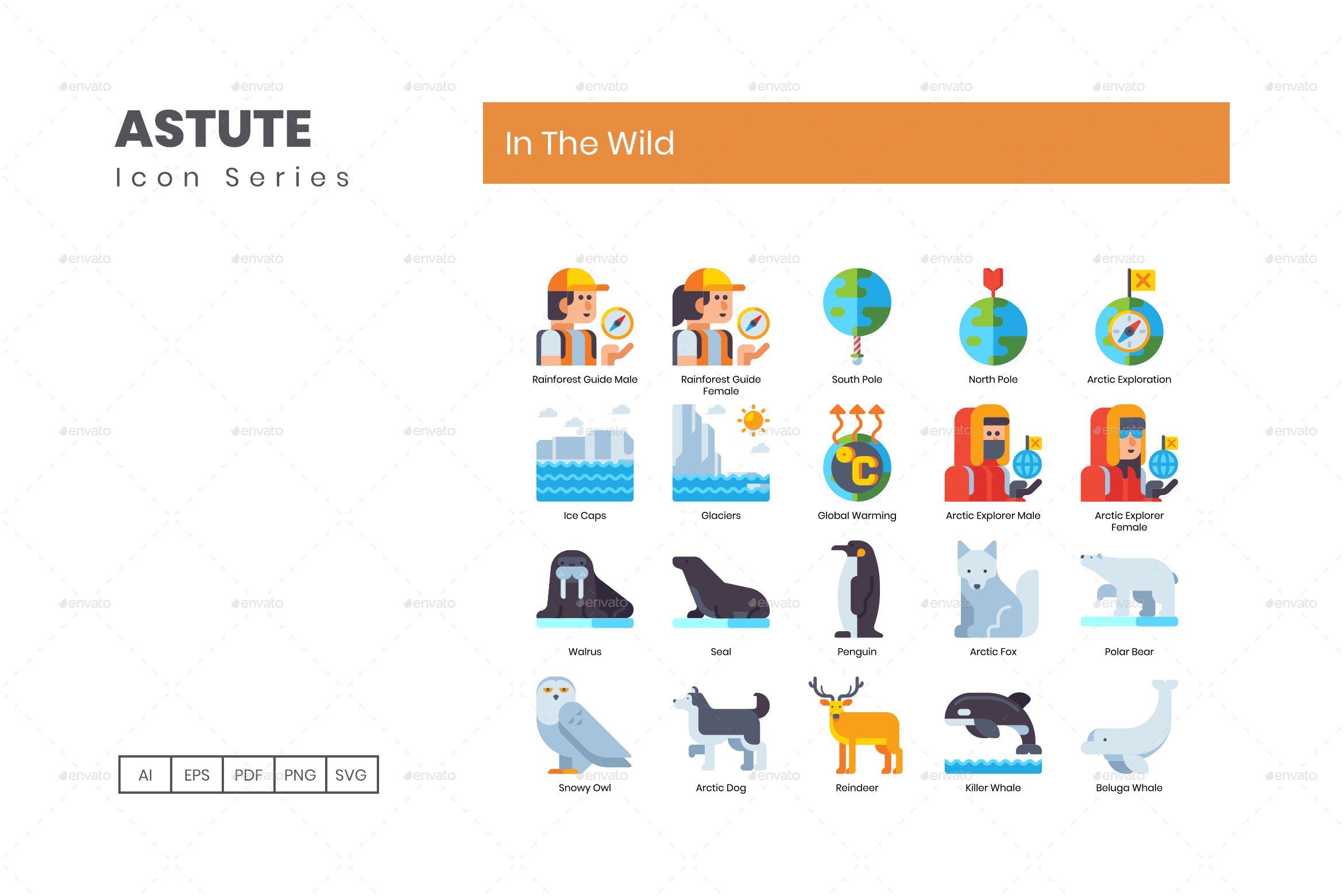 80 In The Wild Icons, Icons | GraphicRiver