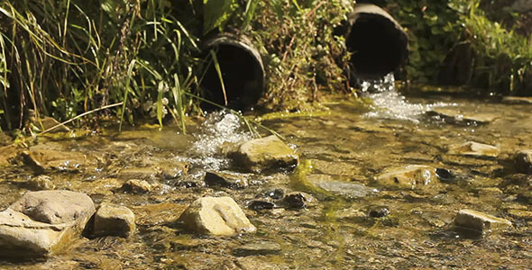 Spring Water Flowing Out Of Pipes, Stock Footage | VideoHive