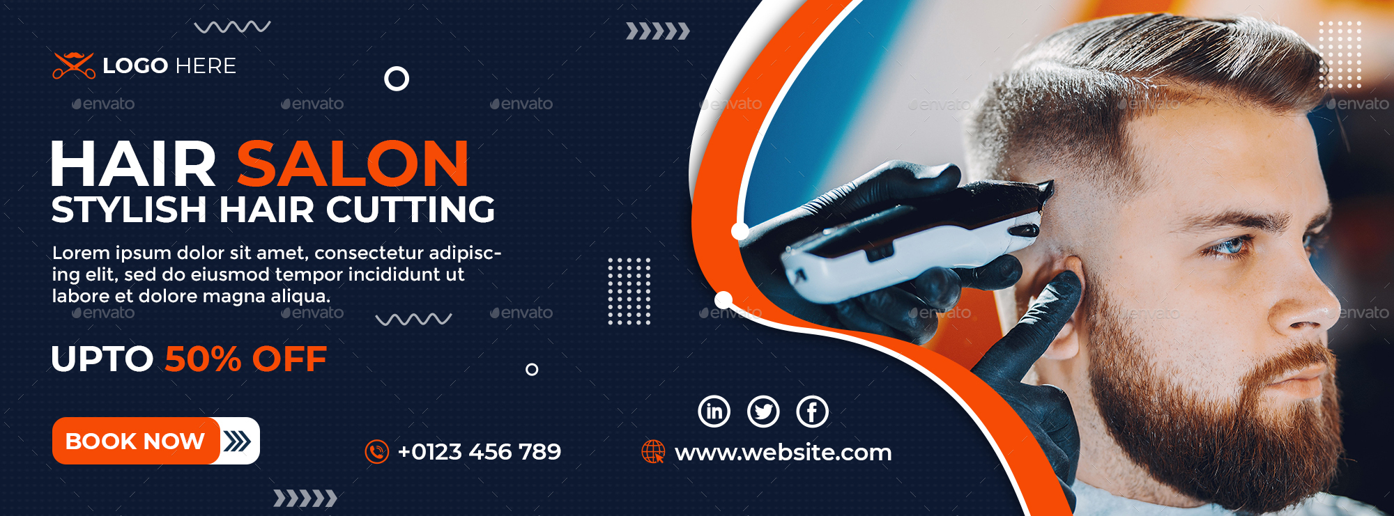 Barbershop Facebook Cover, Web Elements | GraphicRiver