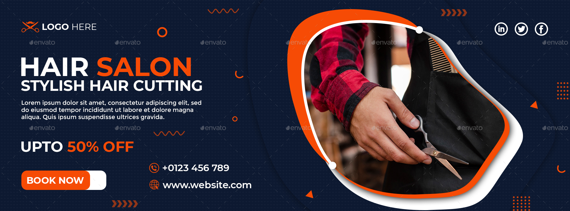 Barbershop Facebook Cover, Web Elements | GraphicRiver