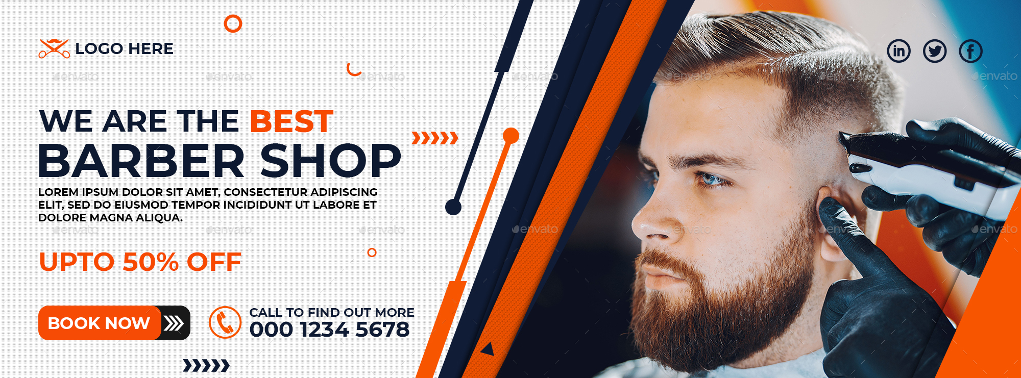 Barbershop Facebook Cover Banner, Web Elements | GraphicRiver