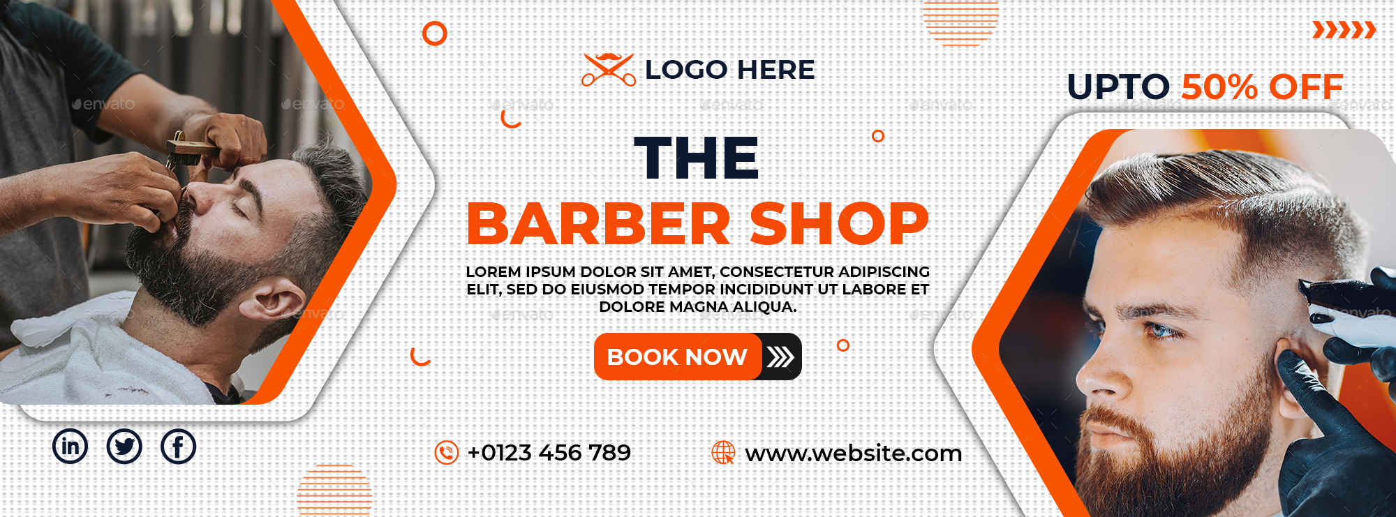 Barbershop Facebook Cover Banner, Web Elements | GraphicRiver