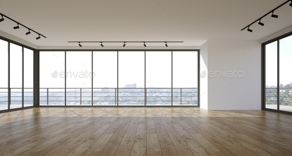 Empty modern interior room 3d illustration Stock Photo by hemul75 ...