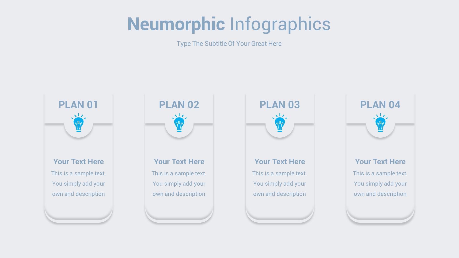 Neumorphic Infographics PowerPoint Template, Presentation Templates