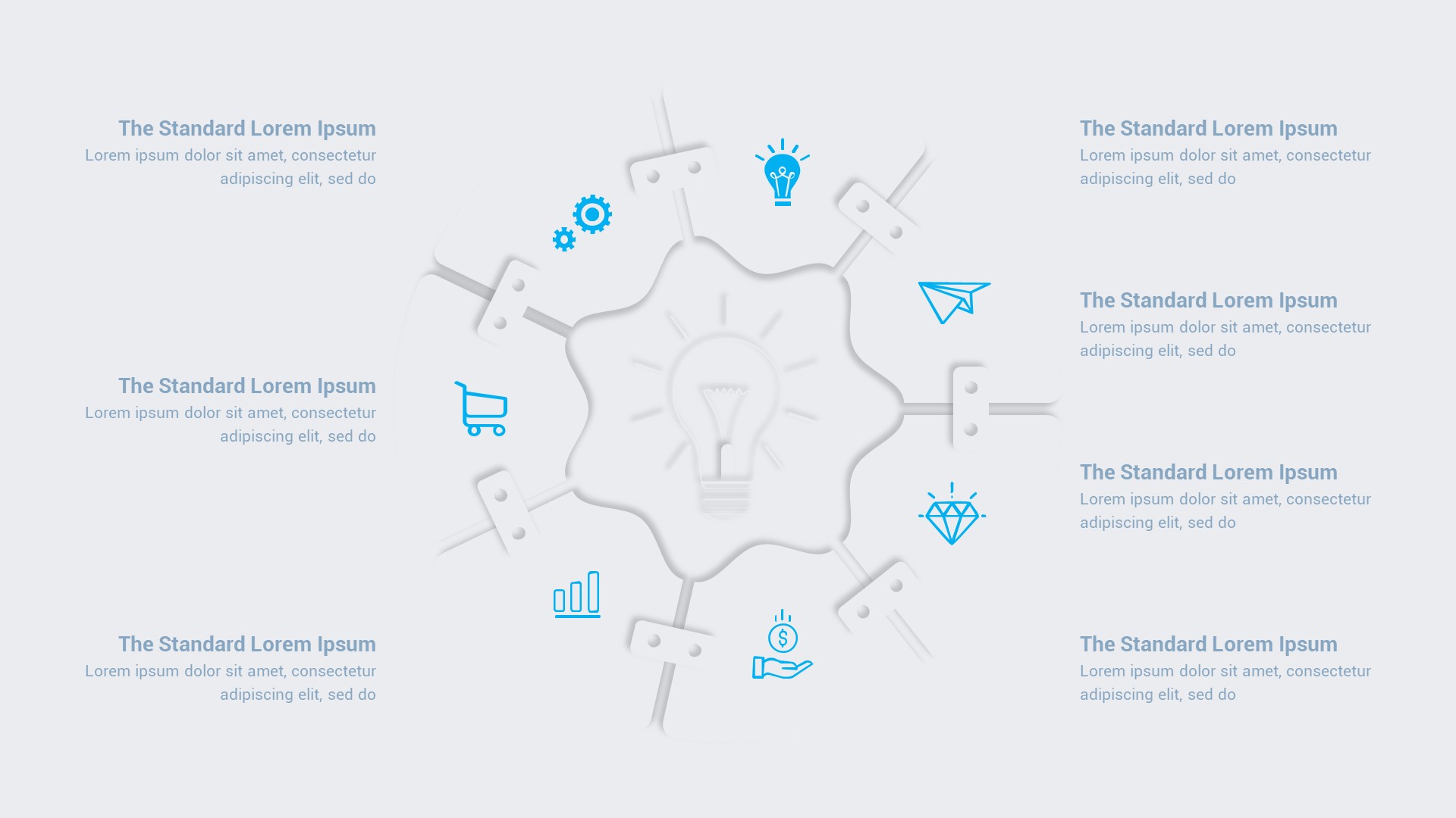Neumorphic Infographics PowerPoint Template, Presentation Templates