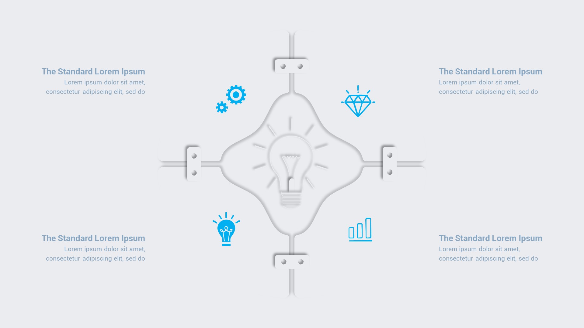 Neumorphic Infographics PowerPoint Template, Presentation Templates