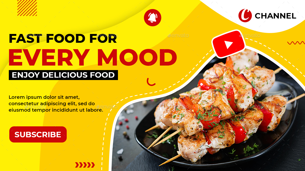 Food Youtube Thumbnail, Web Elements | GraphicRiver