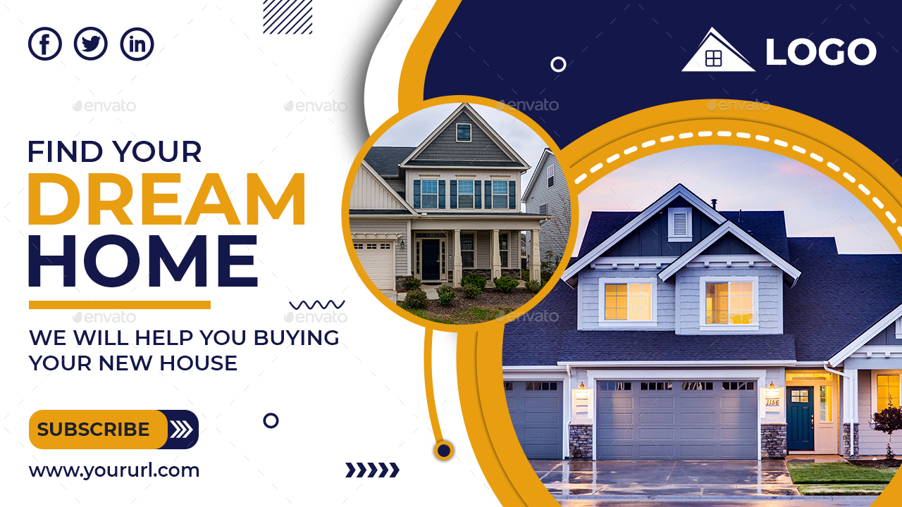 Real Estate Youtube Thumbnail, Web Elements | GraphicRiver