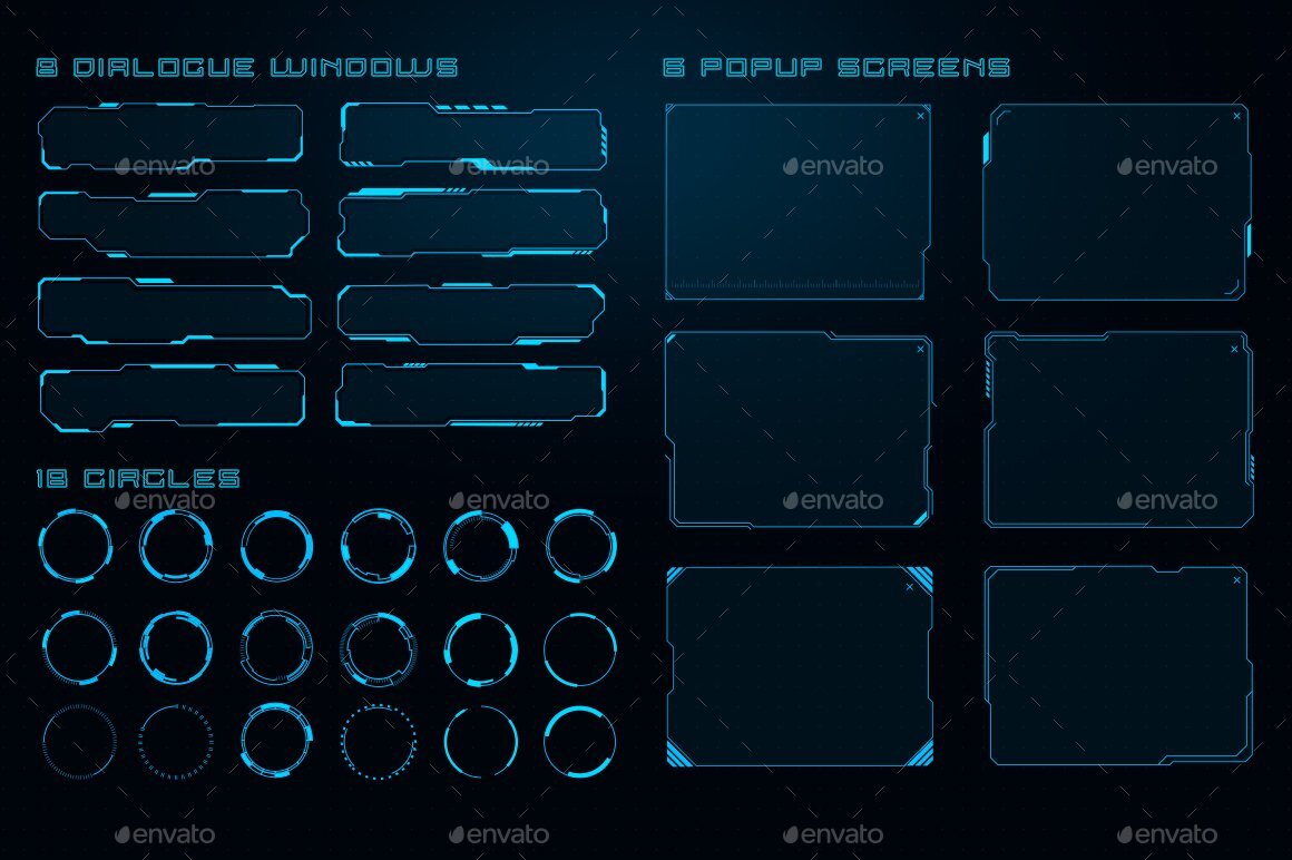 Sci Fi UI Elements, Game Assets | GraphicRiver