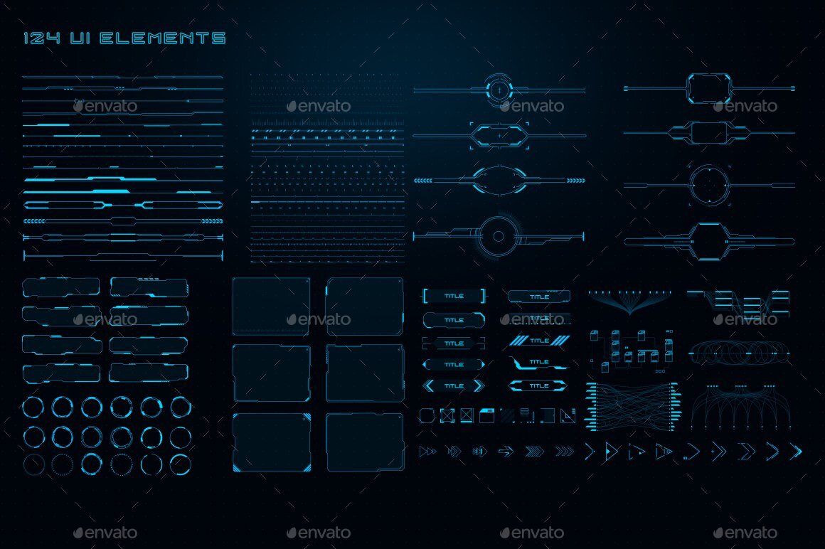 Sci Fi UI Elements, Game Assets | GraphicRiver