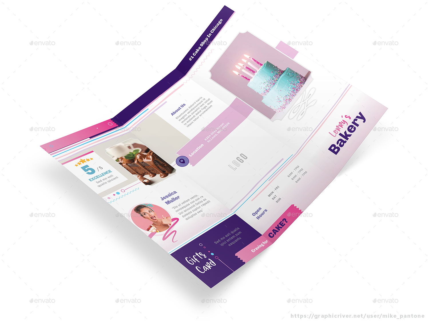 Cake Shop Trifold Brochure, Print Templates | GraphicRiver