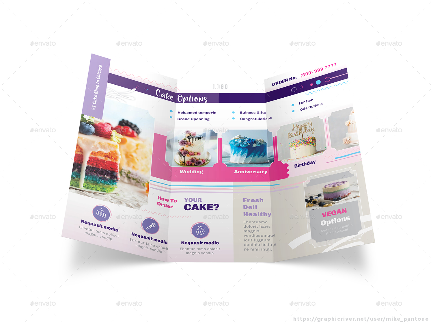Cake Shop Trifold Brochure, Print Templates | GraphicRiver