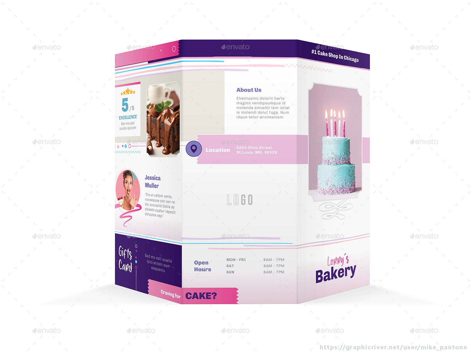 Cake Shop Trifold Brochure, Print Templates | GraphicRiver