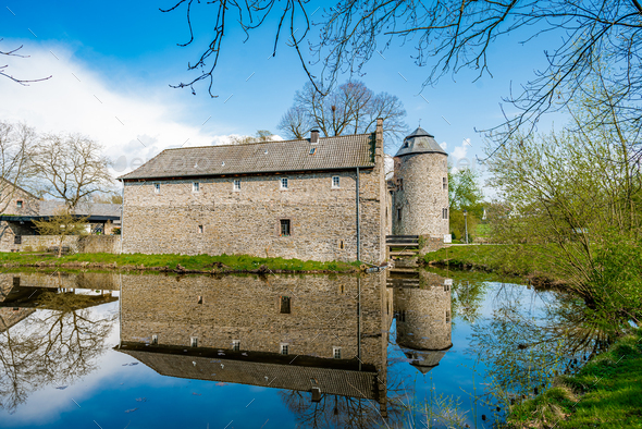 Medieval Water Castle Ratingen, near Dusseldorf, Germany Stock Photo by ...
