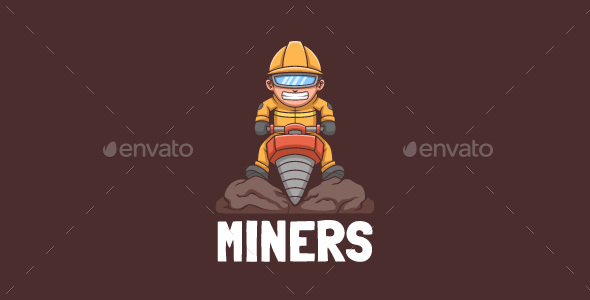 Miners Logo mascot, Logo Templates | GraphicRiver