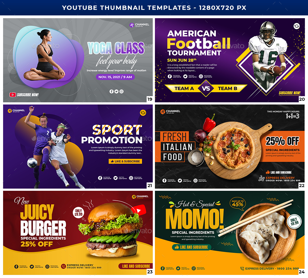 50-Youtube Thumbnail Templates, Web Elements | GraphicRiver