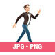 3D Cartoon Man Happy Walking, Graphics | GraphicRiver