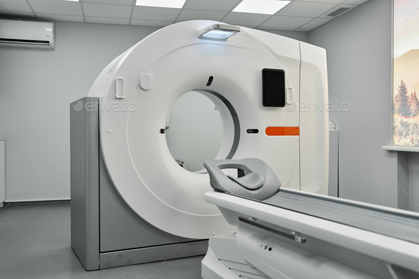 MRI - Magnetic resonance imaging scan device. MRI scaner room Stock ...