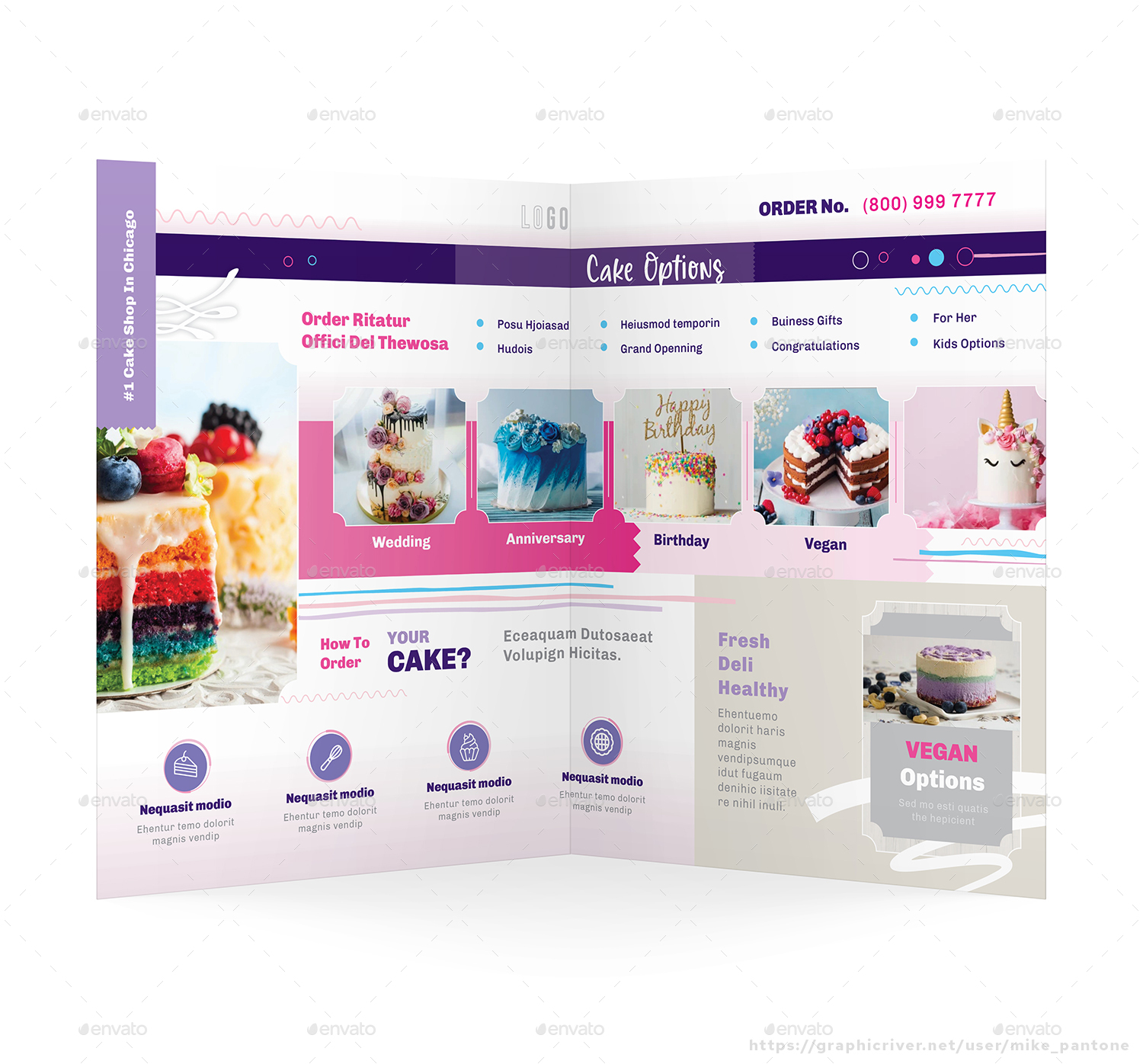 Cake Shop Bifold Brochure, Print Templates | GraphicRiver