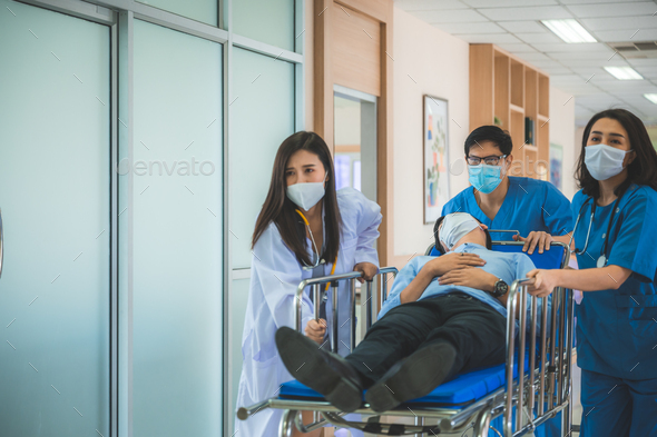 Emergency Department: Doctors and Nurses moving Seriously Injured ...