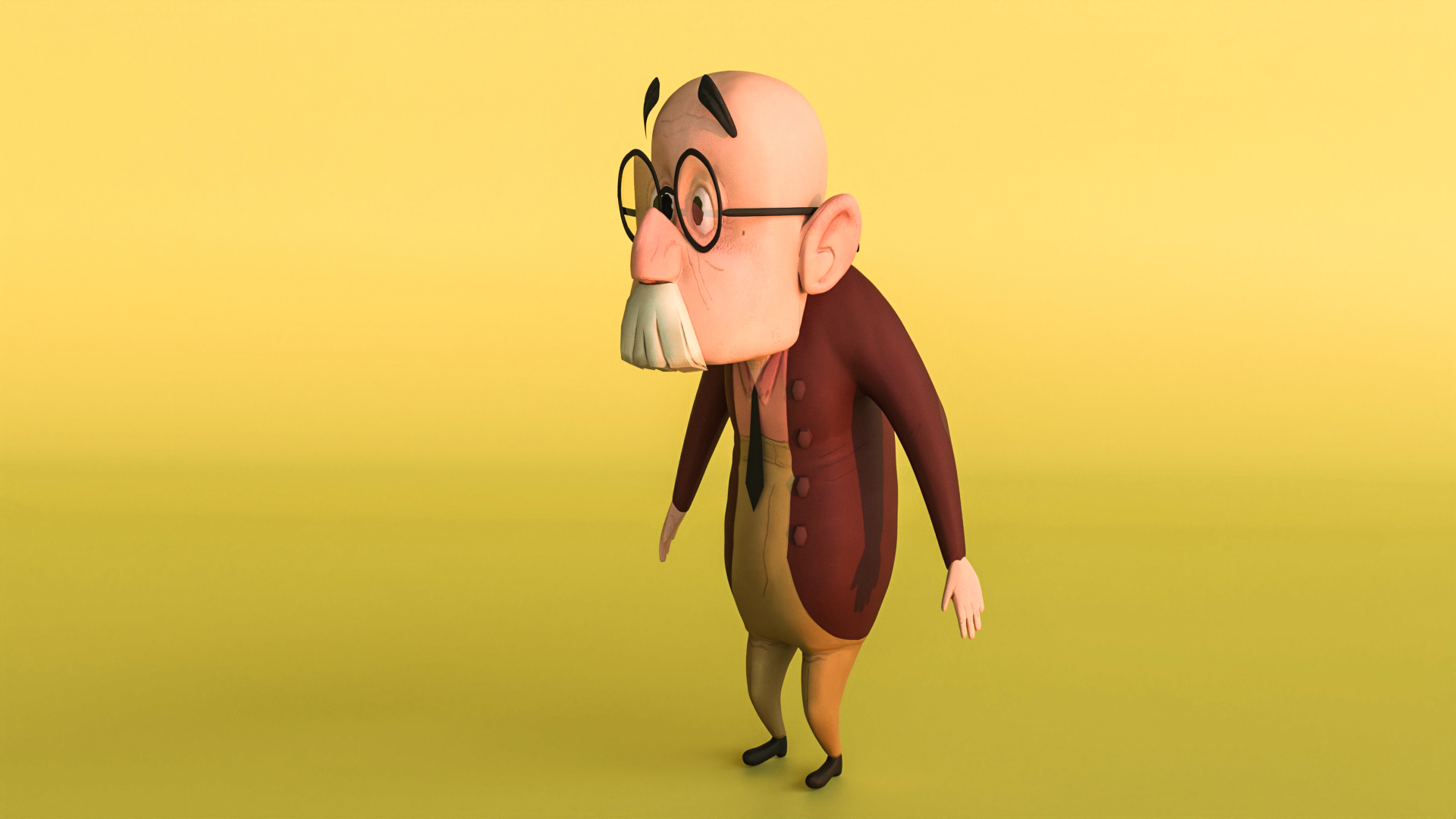 Old Man Cartoon 3D by EA09studio | 3DOcean