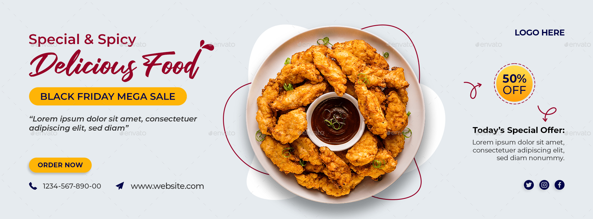 Food Facebook Cover Design, Web Elements | GraphicRiver