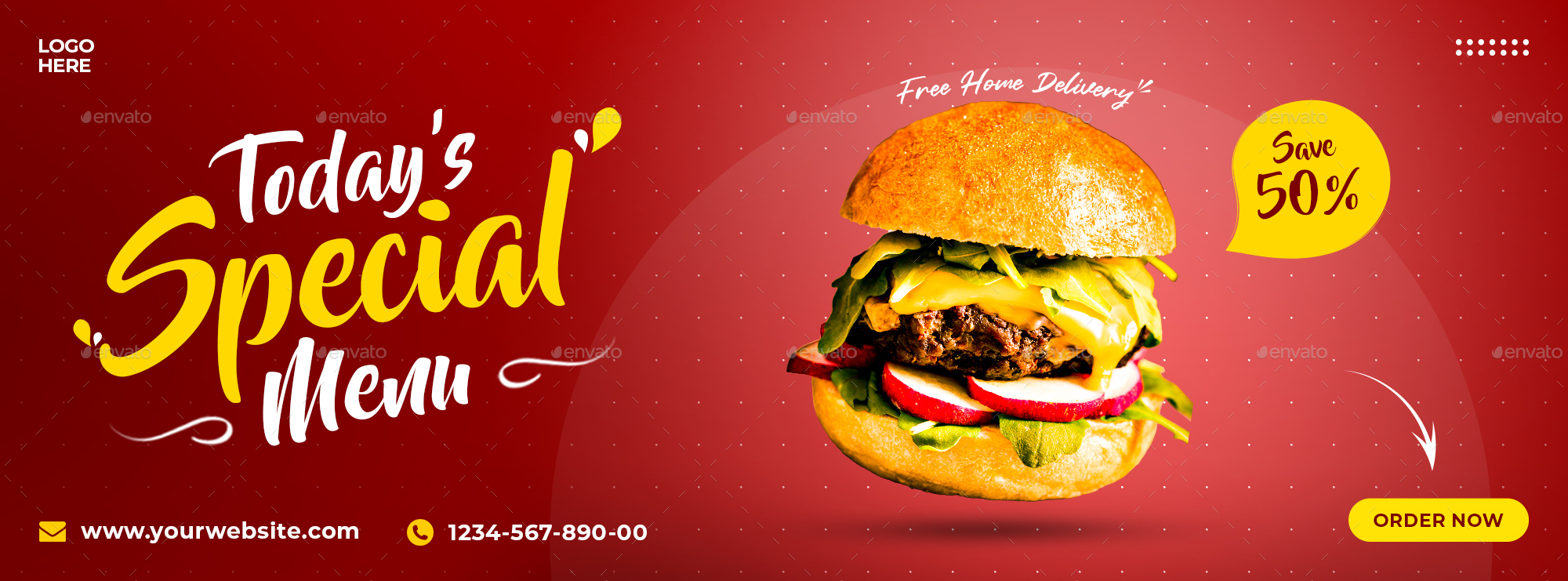 Food Facebook Cover Design, Web Elements | GraphicRiver