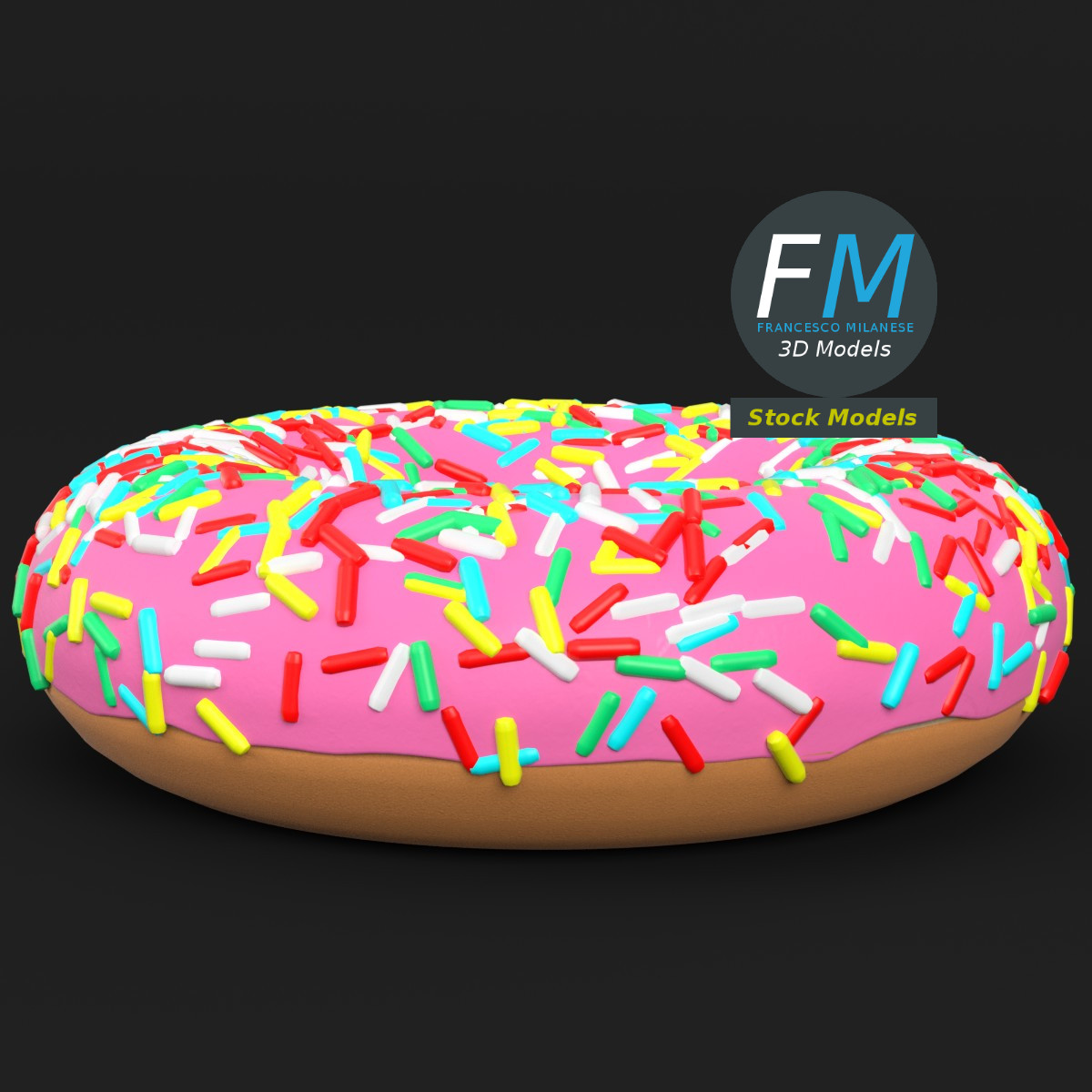 Stylized donut with sprinkles by FrancescoMilanese85 | 3DOcean