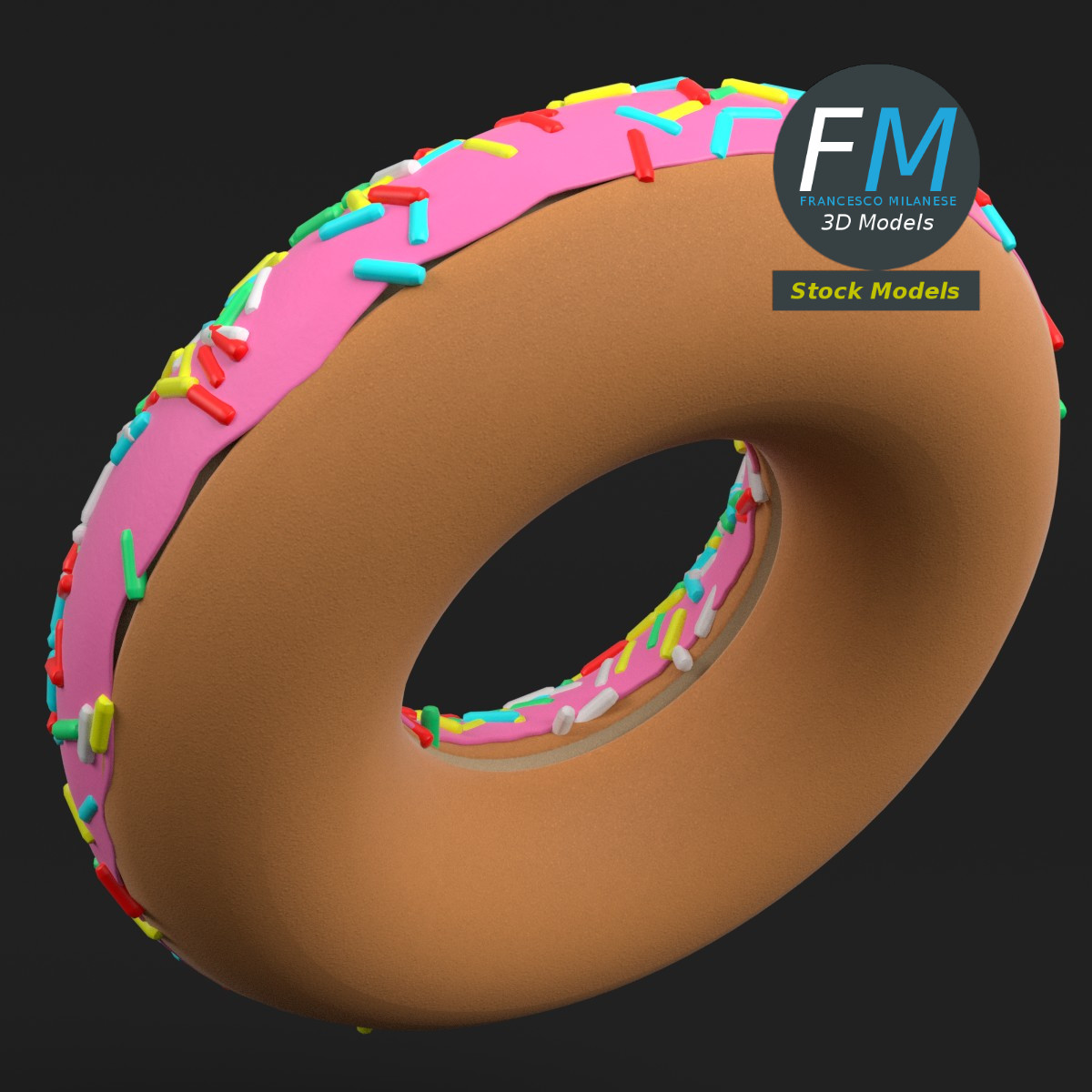 Stylized donut with sprinkles by FrancescoMilanese85 | 3DOcean