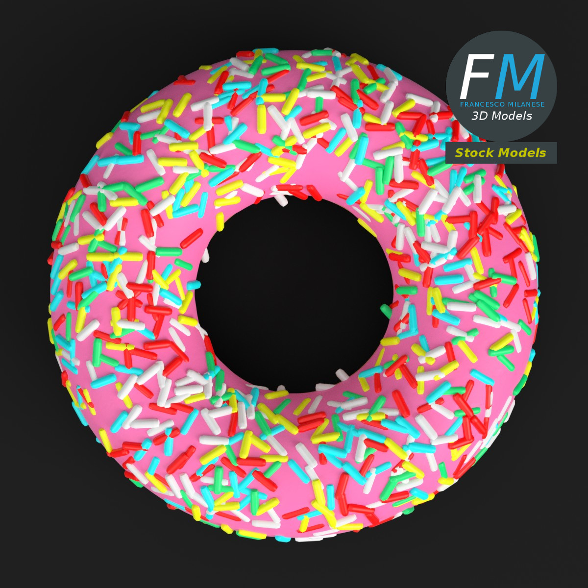 Stylized donut with sprinkles by FrancescoMilanese85 | 3DOcean