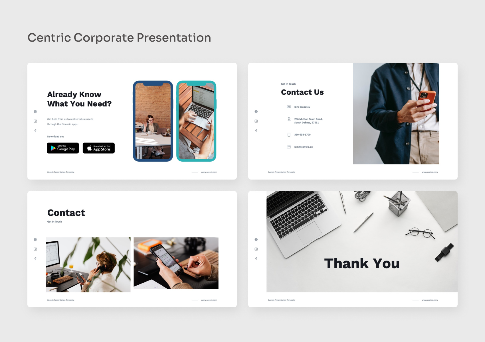 Centric - Corporate PowerPoint Presentation, Presentation Templates