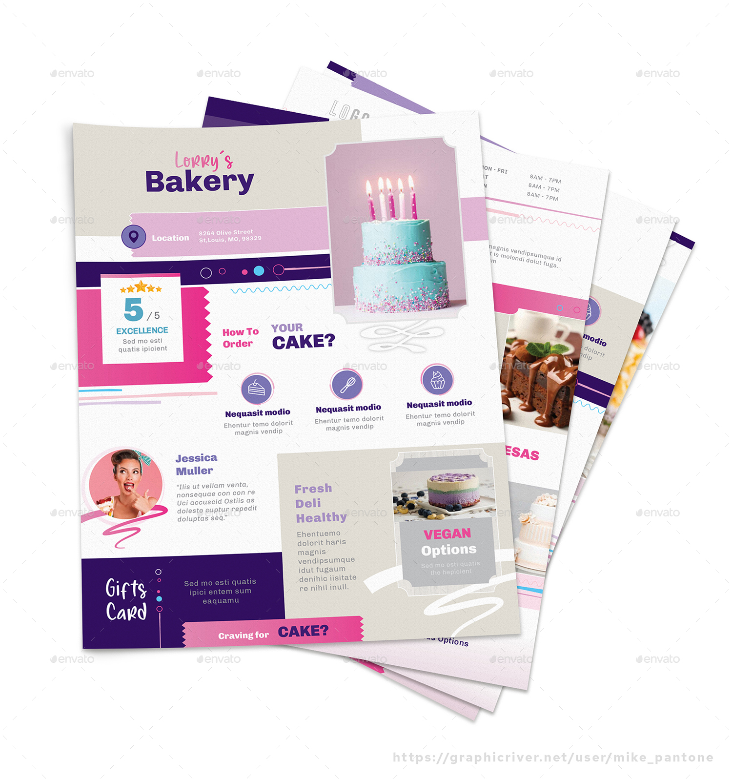 Cake Shop Flyers – 4 Options, Print Templates | GraphicRiver