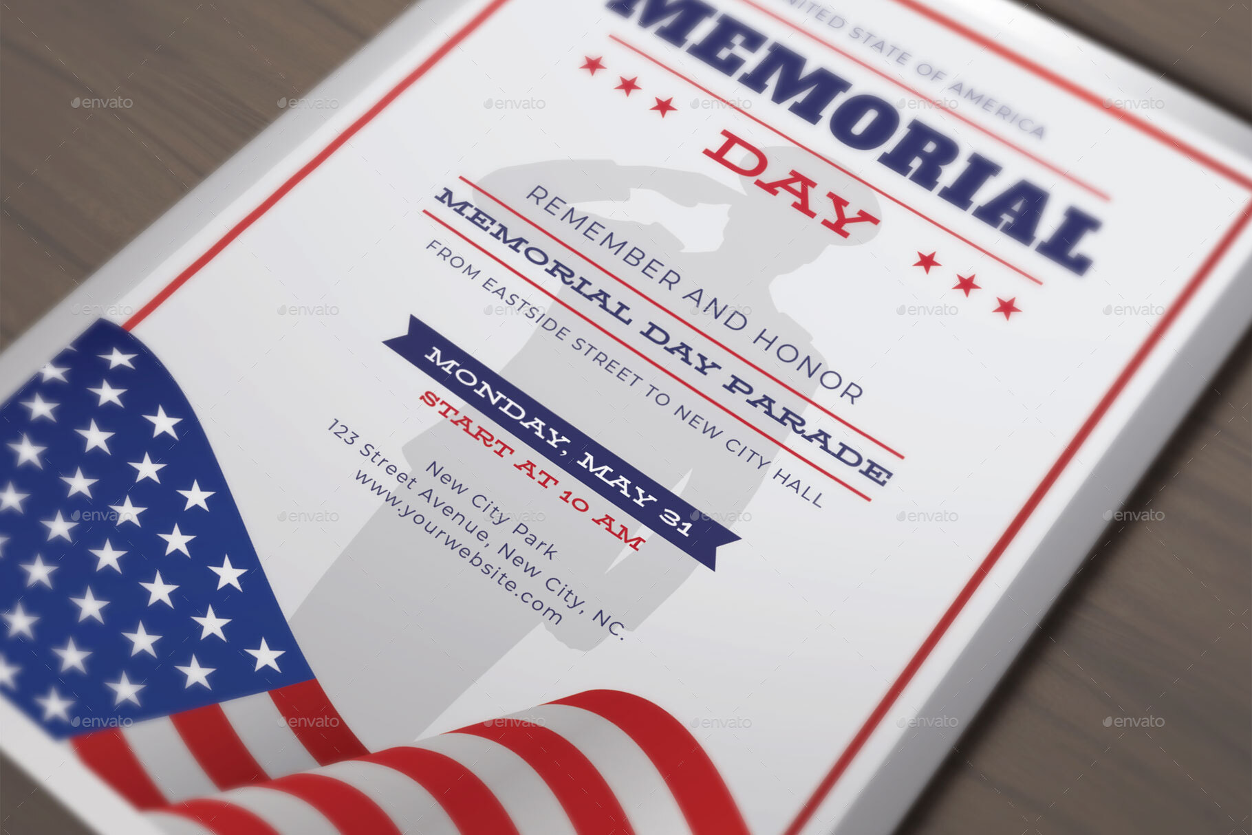 Memorial Day Remember & Honor Flyer, Print Templates | GraphicRiver